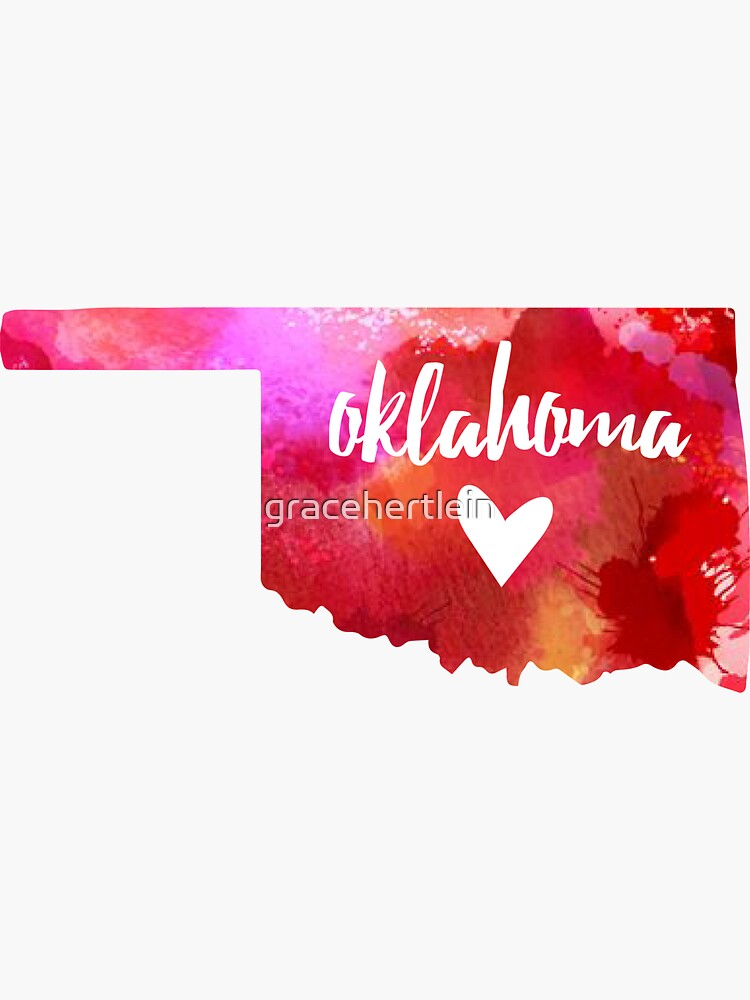 "Oklahoma - pink" Sticker for Sale by gracehertlein | Redbubble