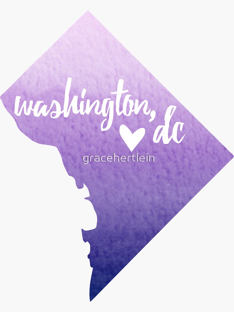 "Washington, DC - purple" Sticker by gracehertlein | Redbubble