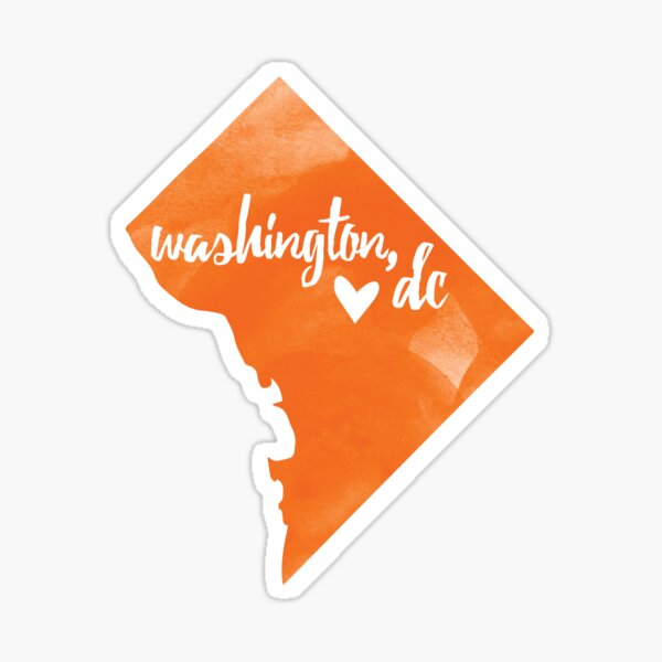 "Washington, DC - orange" Sticker for Sale by gracehertlein | Redbubble