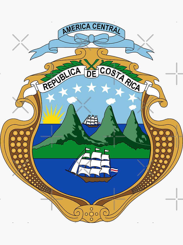 "Coat of Arms of Costa Rica" Sticker for Sale by Smaragdas | Redbubble