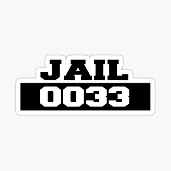 "Jail Inmate Prisonal Number 33 Halloween Costume Design" Sticker for ...