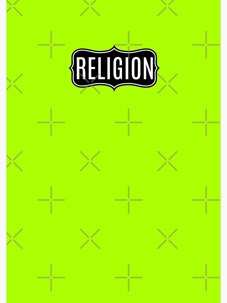 "religion label" Spiral Notebook for Sale by shopariana1993 | Redbubble