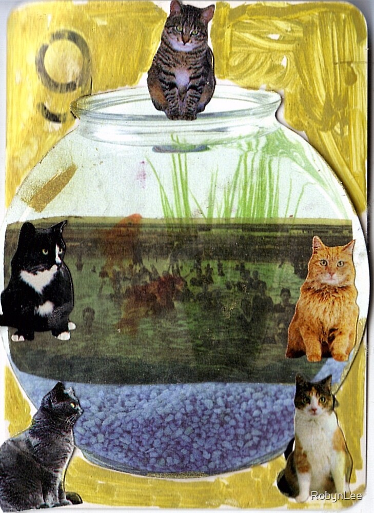 " Thank Gawd Cats Can't Swim!" by RobynLee | Redbubble