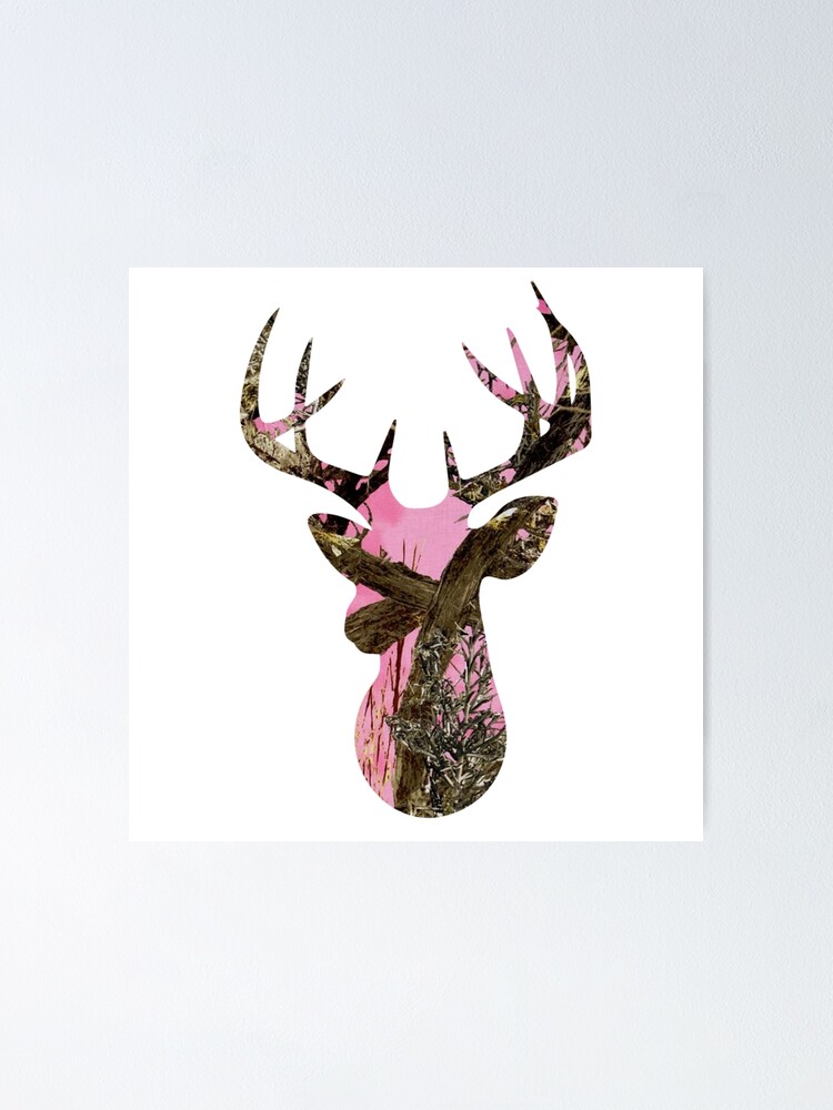 "Pink Camo Deer Head" Poster for Sale by newhuman | Redbubble