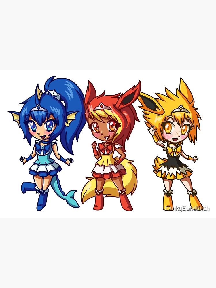 "Gen 1 Eeveelution Squad" Art Print for Sale by LankySandwich | Redbubble