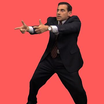 "Michael Scott Finger Guns" Sticker for Sale by maciemarcello | Redbubble