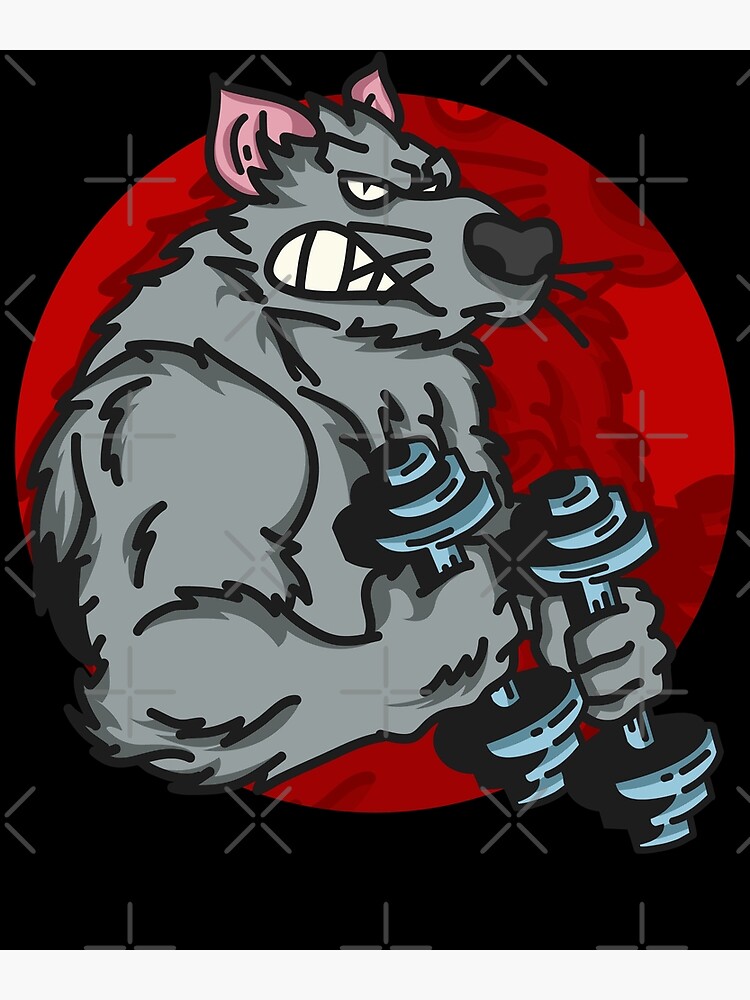 "Gym Rat - Weightlifting Bodybuilder" Poster by PrintPress | Redbubble