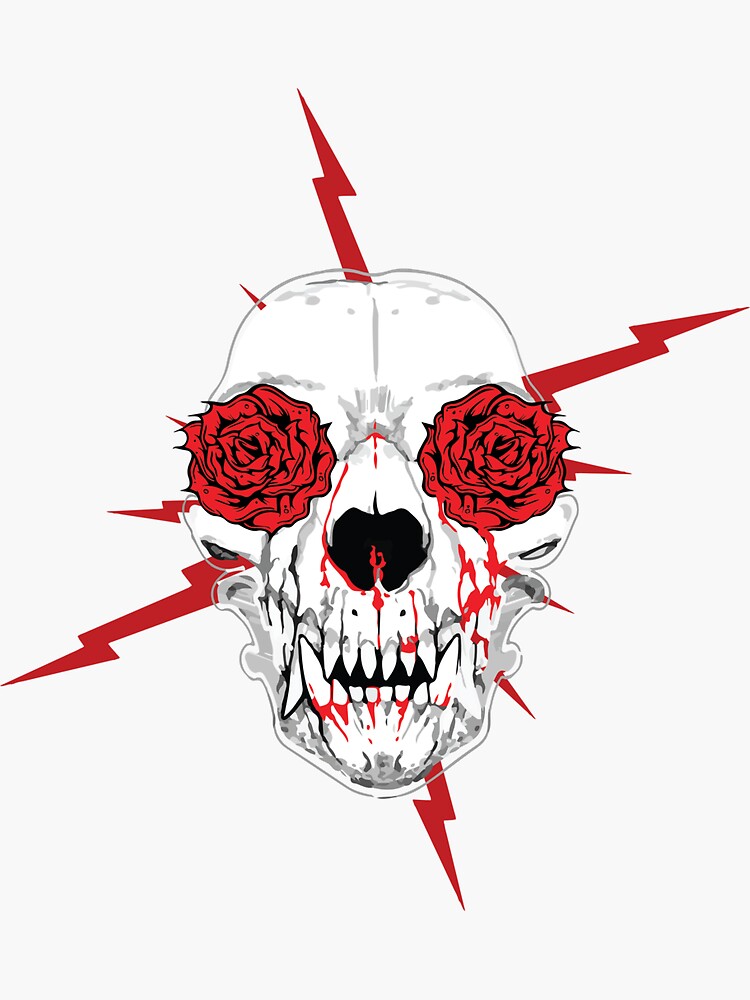 "Canine Skull Dripping Blood New School Art" Sticker by ckandrus ...