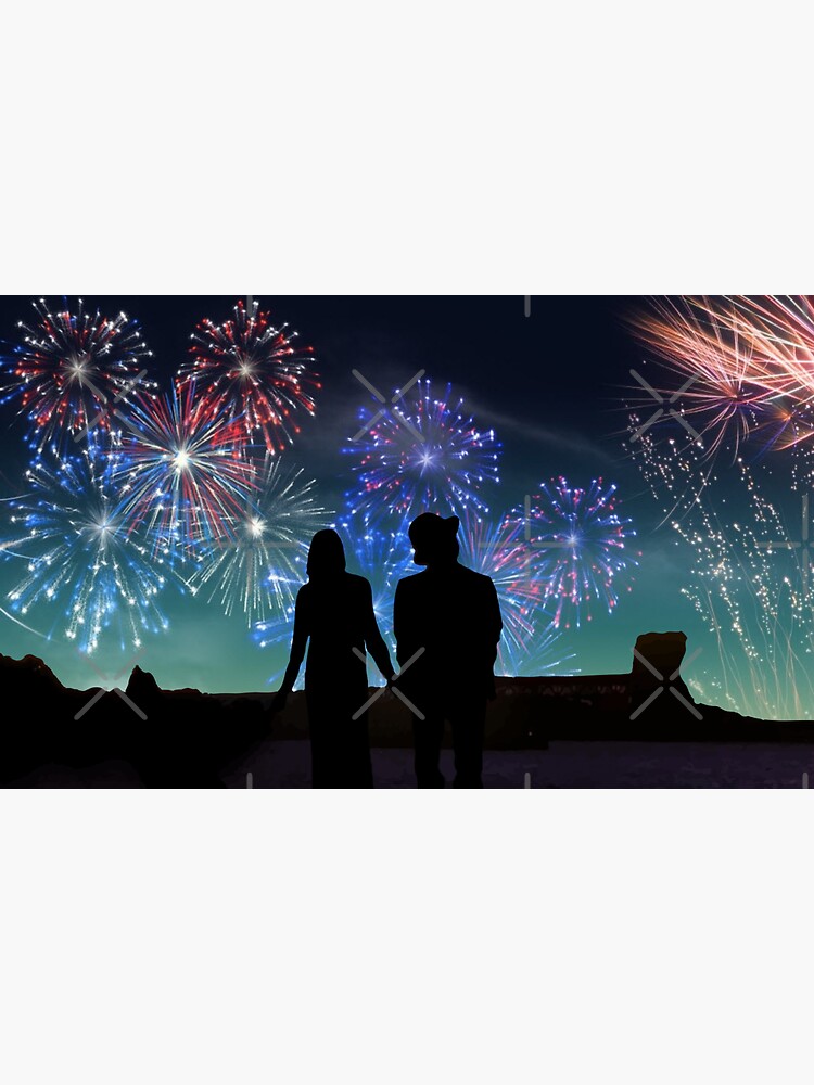 "fire works " Sticker for Sale by johnnyssandart | Redbubble