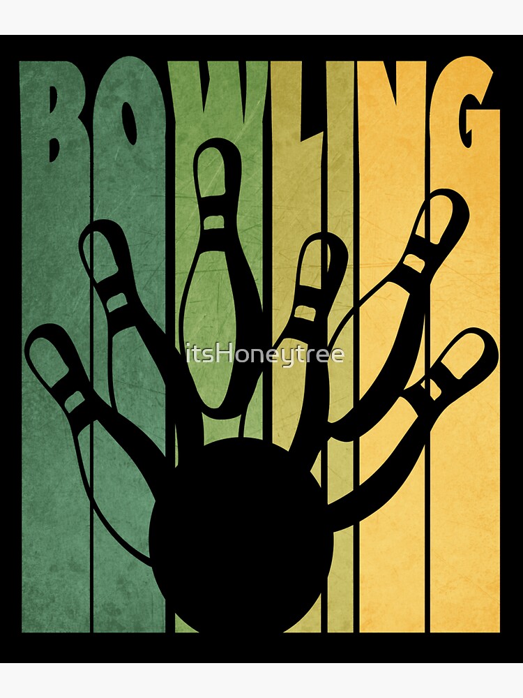 "Vintage Retro Bowling" Sticker by itsHoneytree | Redbubble