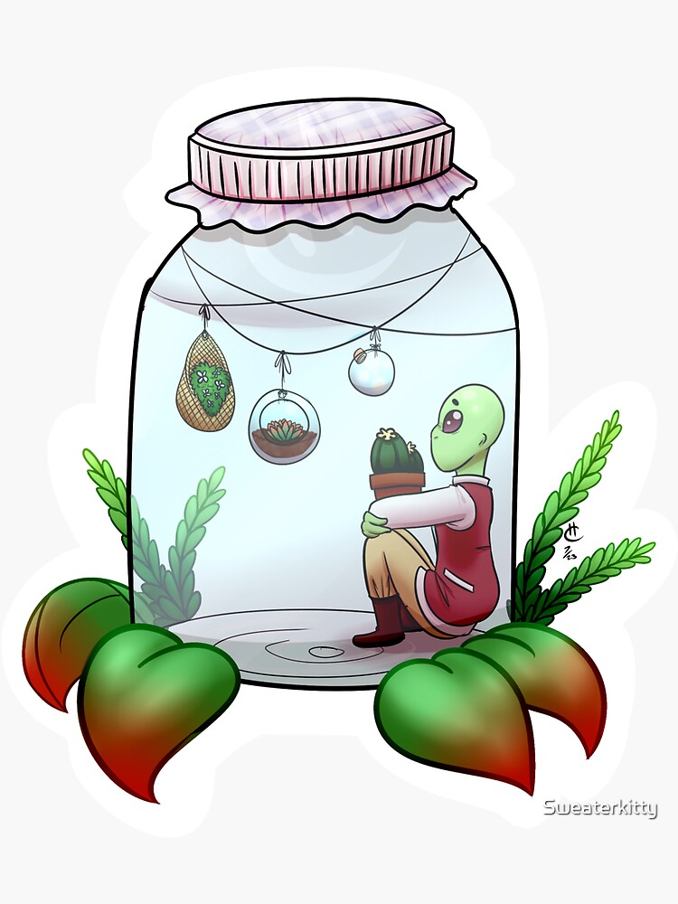 "Jar Alien" Sticker for Sale by Sweaterkitty | Redbubble