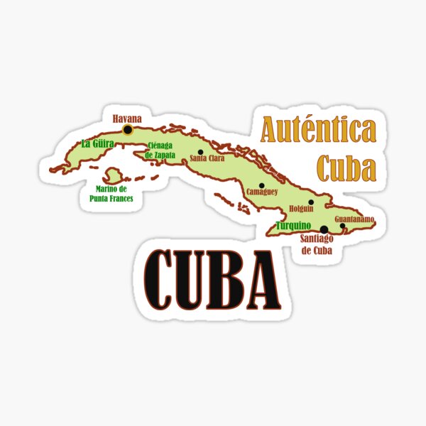 "Cuba Map" Sticker for Sale by Beery | Redbubble