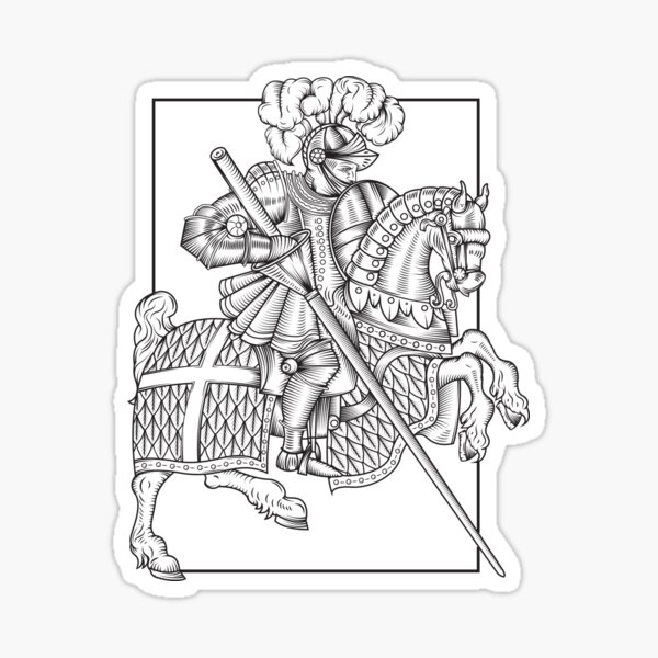 "Wood Cut Knight" Sticker for Sale by natsmith1 | Redbubble