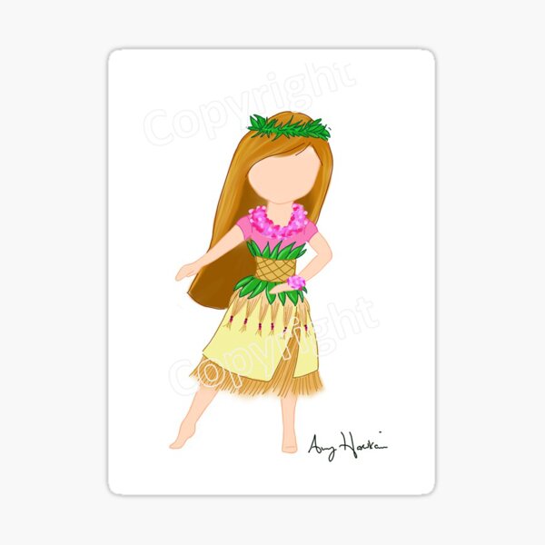 "Hula Dancer" Sticker for Sale by amyhorikami | Redbubble