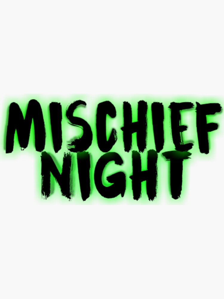 "Mischief Night Logo" Sticker by johny674 | Redbubble
