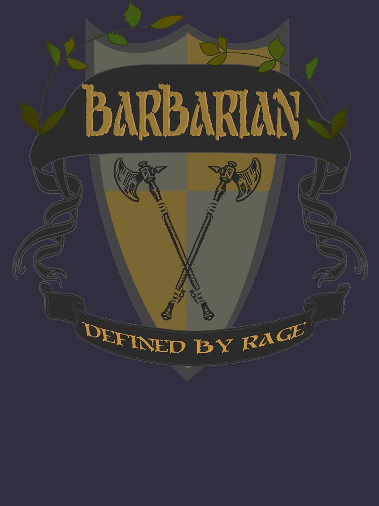 "Dungeons and Dragons Class: Barbarian Crest" T-shirt for Sale by grace ...