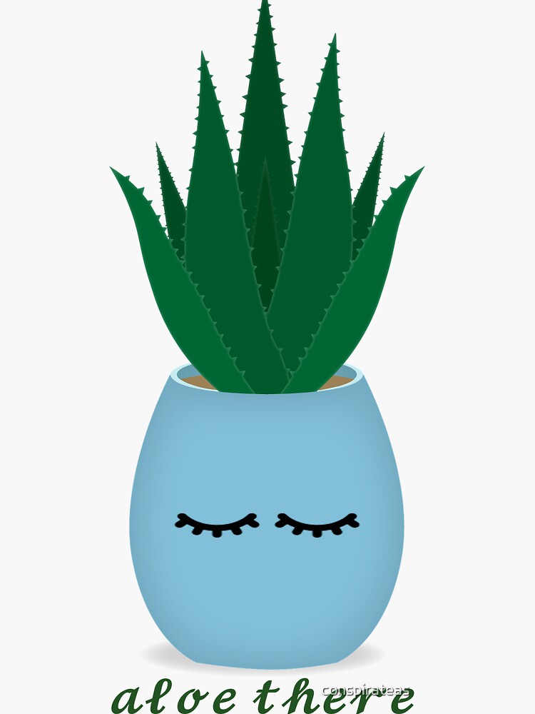 ""Aloe There"" Sticker for Sale by conspirateas | Redbubble