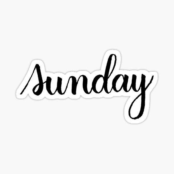 "Sunday Calligraphy Label" Sticker for Sale by the-bangs | Redbubble