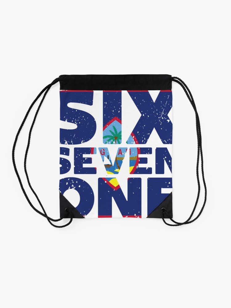 "Guam 671 Area Code Six Seven One " Drawstring Bag by buyersdelight ...