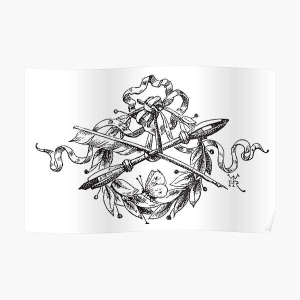 "1862 Quill and Pencil Artist and Writer Crest" Poster for Sale by ...