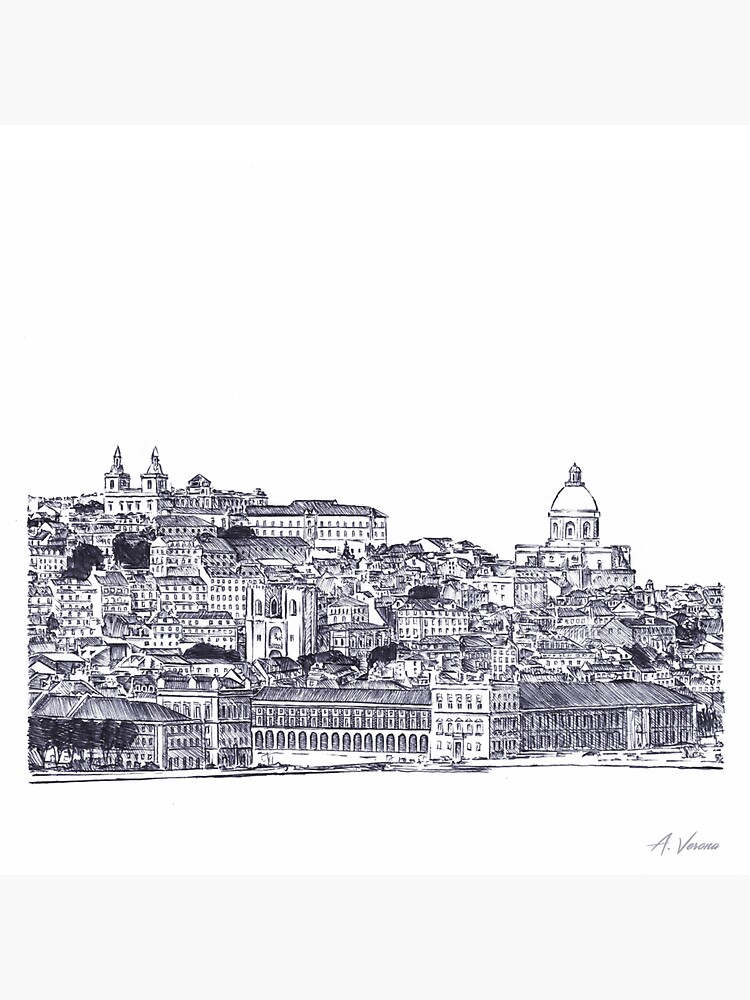 "Lisbon Portugal Sketch" Sticker by AlessaVerona | Redbubble