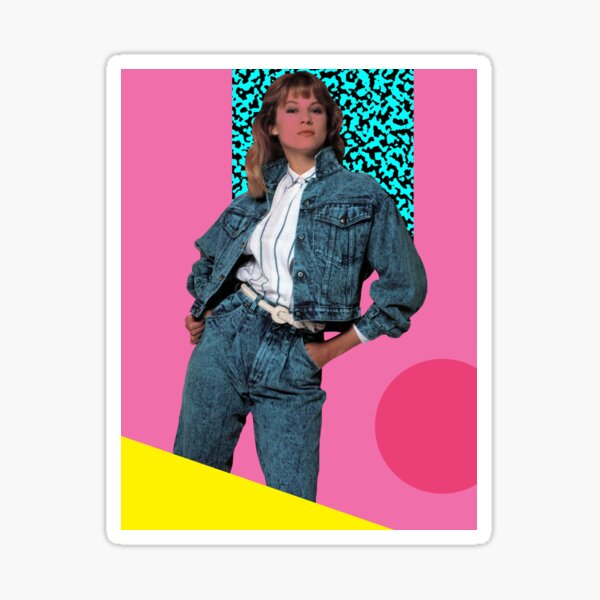 "80s denim on denim " Sticker for Sale by ddanicaaaa | Redbubble