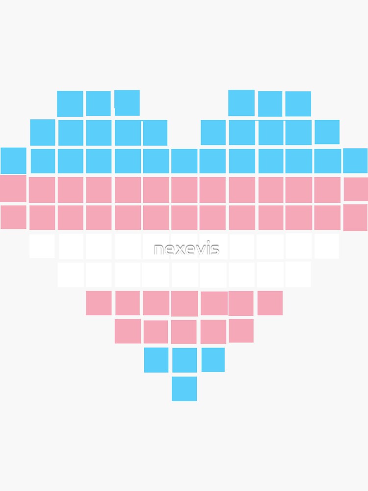 "Trans Pixel Heart" Sticker for Sale by nexevis | Redbubble