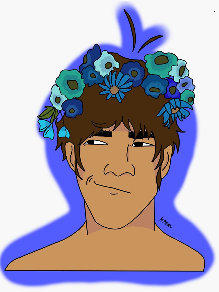 "Flower blue boy " Sticker by ghostarts- | Redbubble