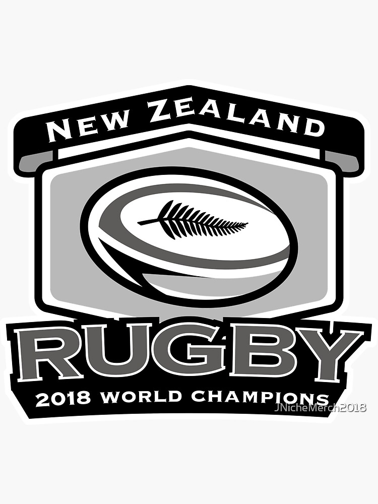 "2018 New Zealand Silver Leaf Rugby World Cup Champions " Sticker for ...