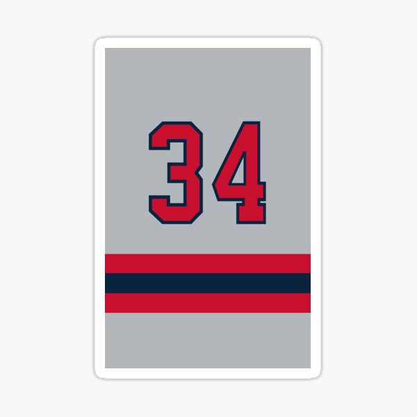 "Boston Baseball - Grey Number 34" Sticker for Sale by flatback4 ...