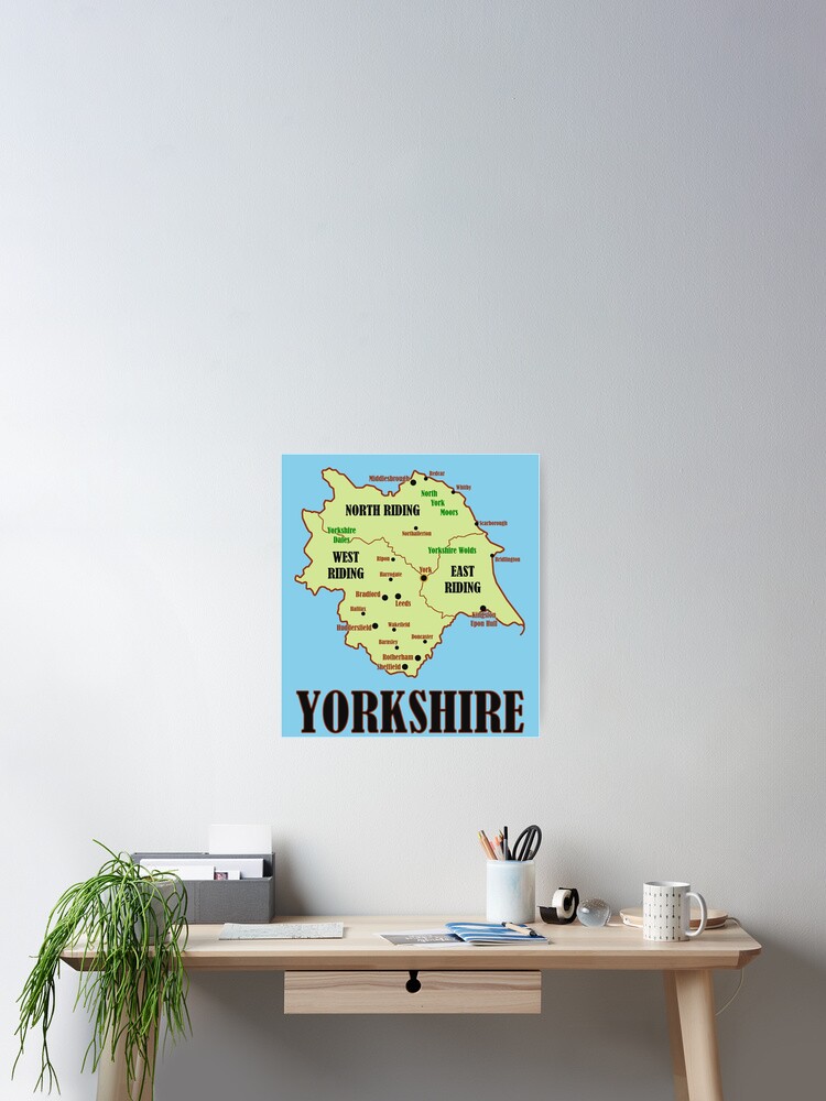 "Yorkshire Map" Poster for Sale by Ian Cooper | Redbubble