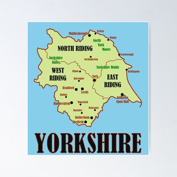 "Yorkshire Map" Poster for Sale by Beery | Redbubble