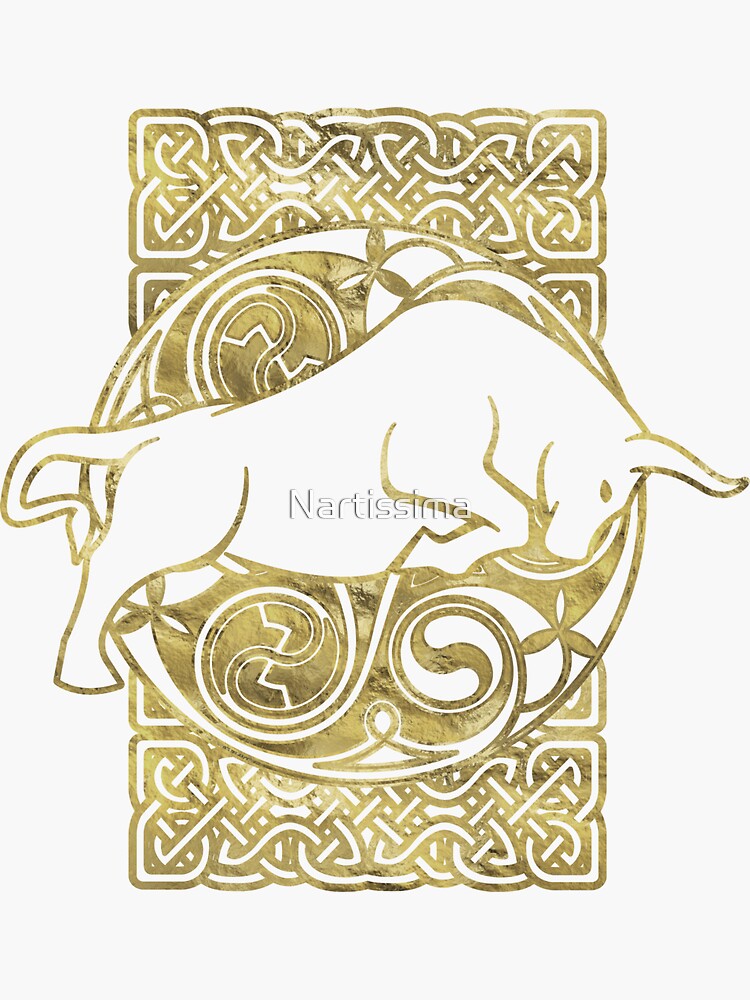 "Celtic Bull - Celtic Animal" Sticker by Nartissima | Redbubble