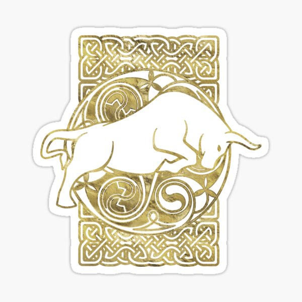 "Celtic Bull - Celtic Animal" Sticker by Nartissima | Redbubble