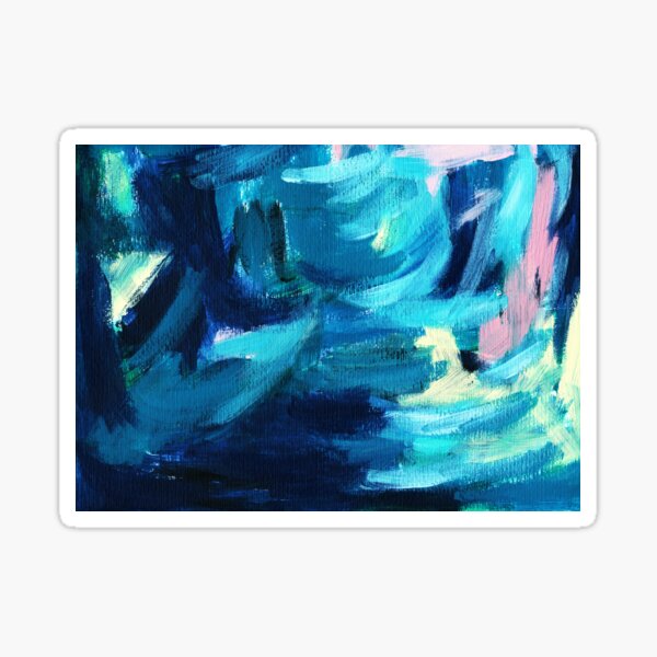 "abstract blue painting" Sticker for Sale by ulyanaandreeva | Redbubble