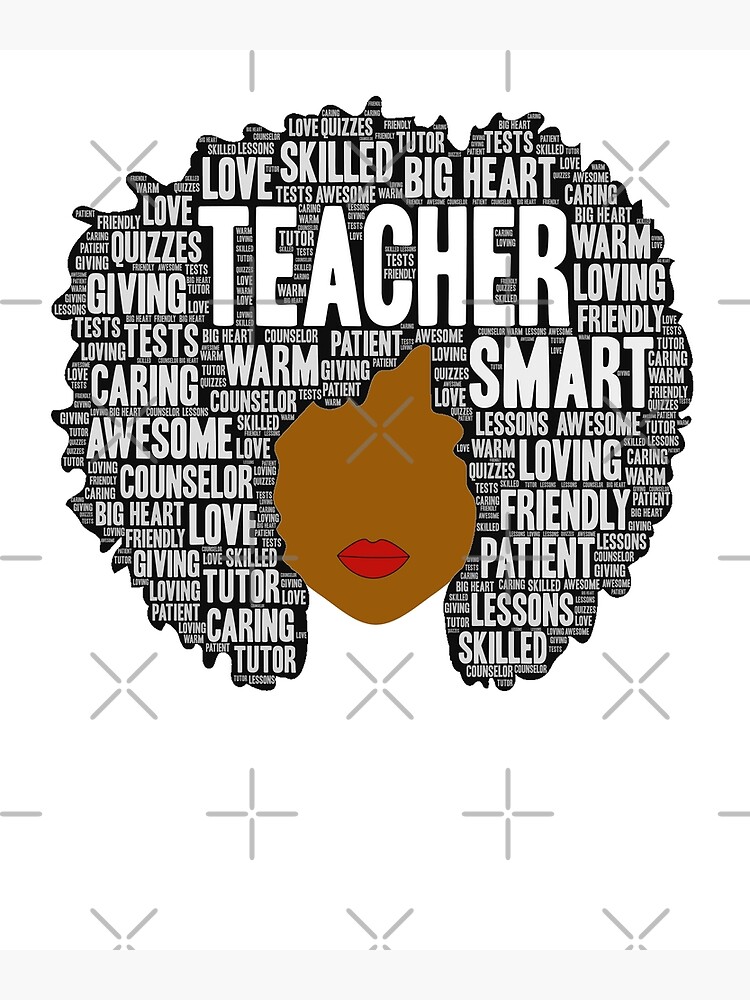 "African American Teacher Afro Typography Word Art" Art Print for Sale ...
