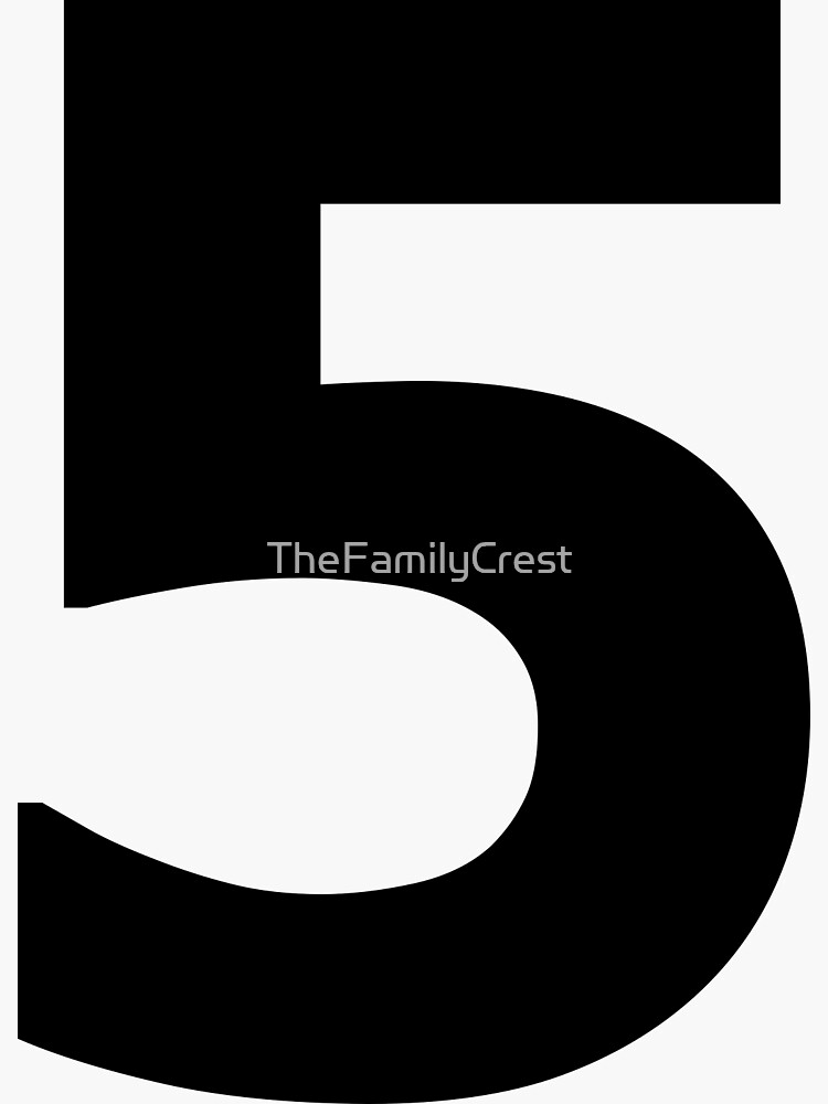 "Number 5 - Simple Text" Sticker for Sale by TheFamilyCrest | Redbubble