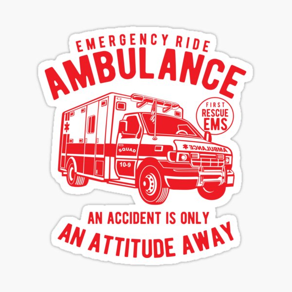 "Emergency Ride Ambulance" Sticker for Sale by CitizenAwear | Redbubble
