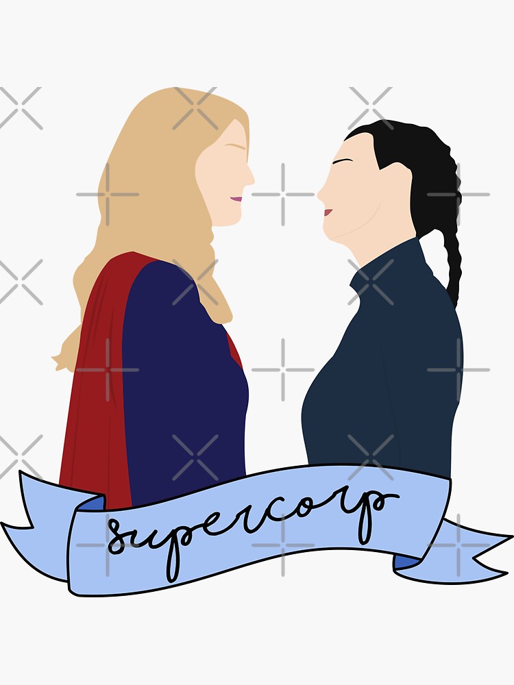 "Supercorp Drawing with Ribbon" Sticker for Sale by brenda-lee | Redbubble