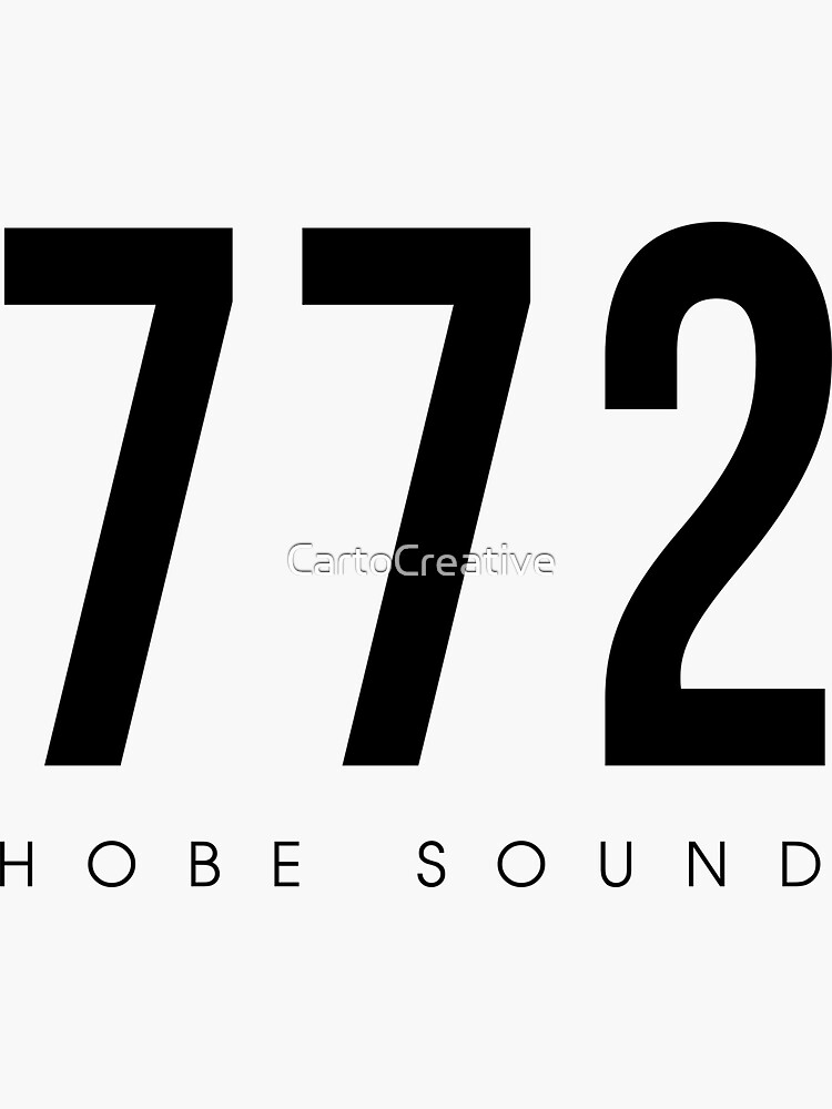 "Hobe Sound, FL - 772 Area Code design" Sticker for Sale by ...