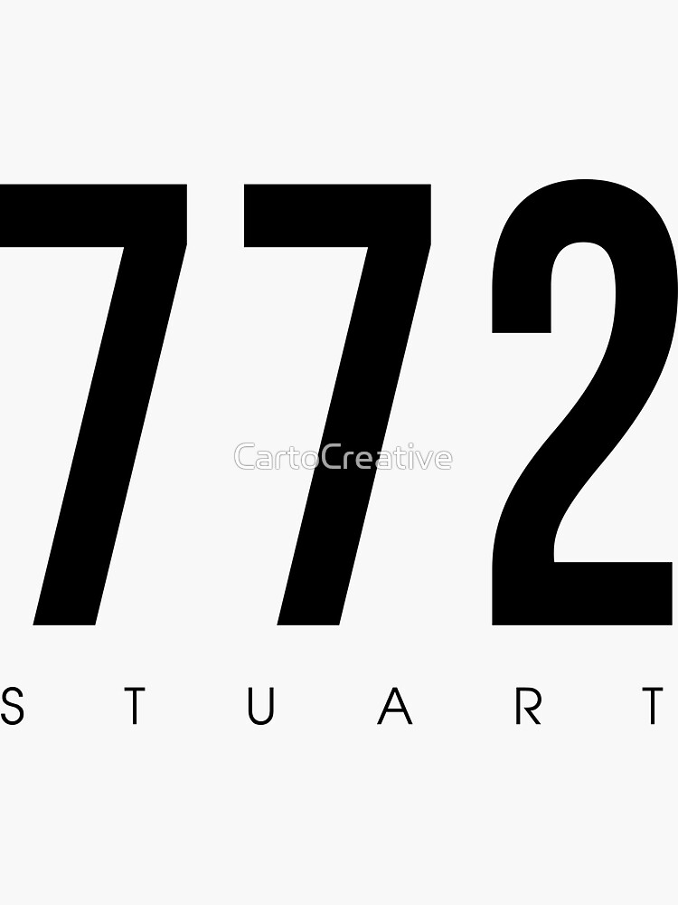 "Stuart, FL - 772 Area Code design" Sticker by CartoCreative | Redbubble