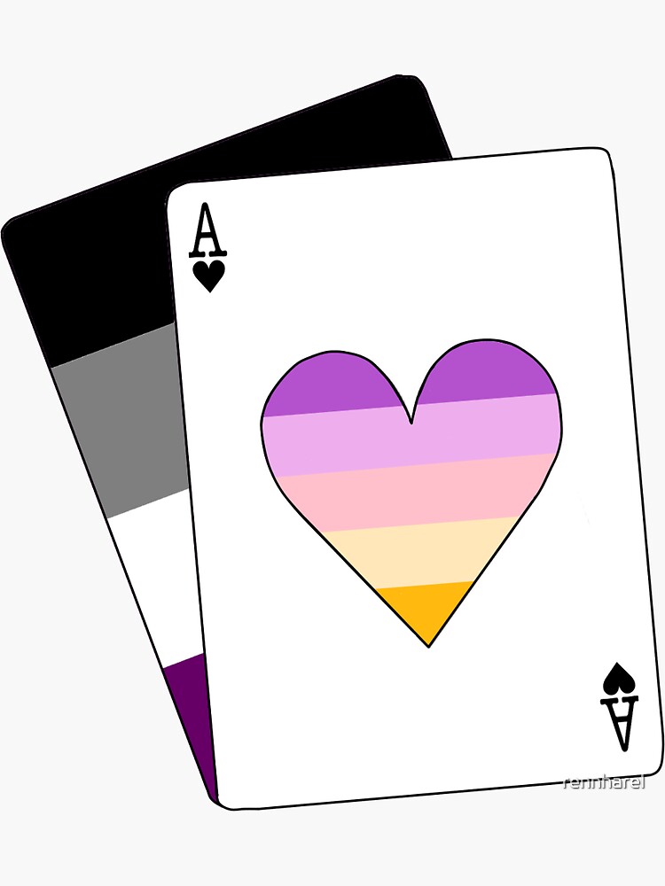"Asexual NBLW Cards" Sticker by totalnovaktrash | Redbubble