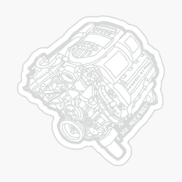 "Ford Mustang Boss 302 V8 Engine" Sticker for Sale by nutandbolt ...