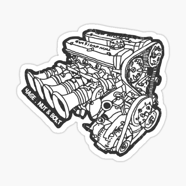 "Toyota AE86 Corolla Levin Sprinter Trueno 4AGE Engine" Sticker for ...
