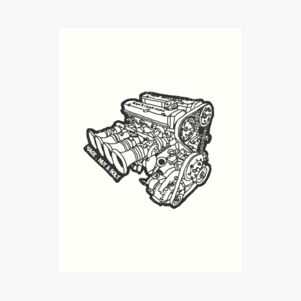 "Toyota AE86 Corolla Levin Sprinter Trueno 4AGE Engine" Art Print for ...