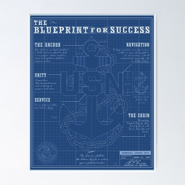 "CPO Anchor Blueprint " Poster for Sale by NavyChief | Redbubble