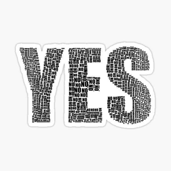 "YES" Sticker for Sale by lucata | Redbubble