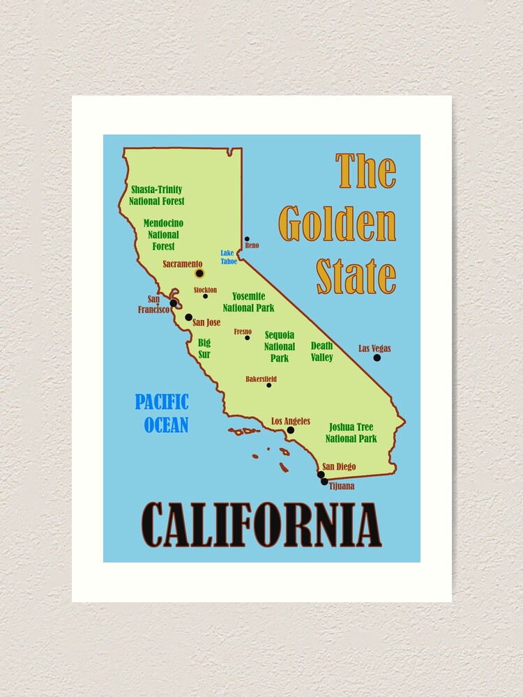"California State Map" Art Print for Sale by Ian Cooper | Redbubble