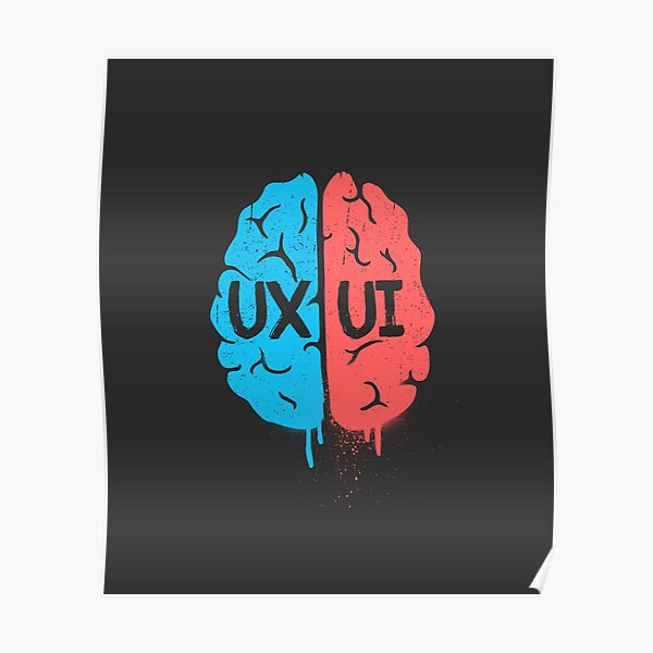 "UX UI Designer Brain Shirt" Poster by lbarreiras | Redbubble