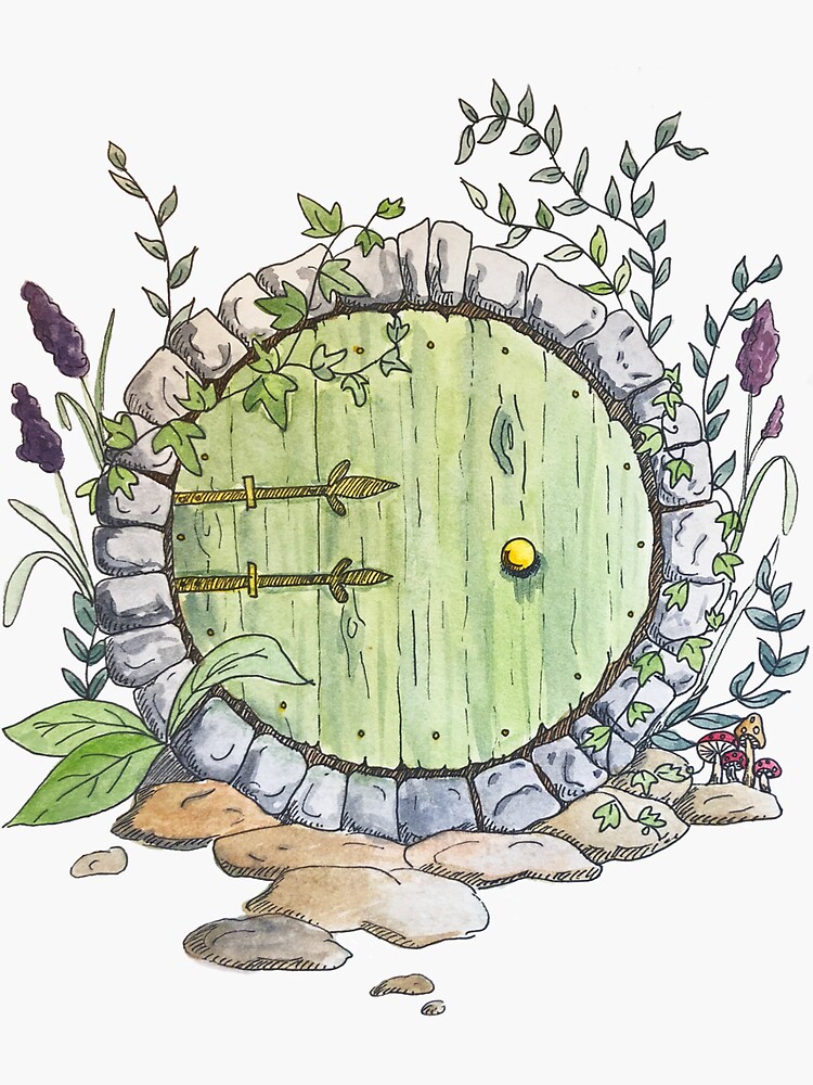 "Round Green Hobbit Door - Lord of the Rings" Sticker for Sale by ...